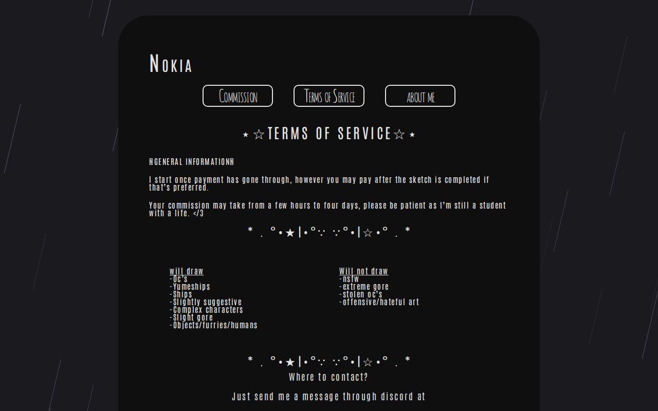 Breadstix TOS page